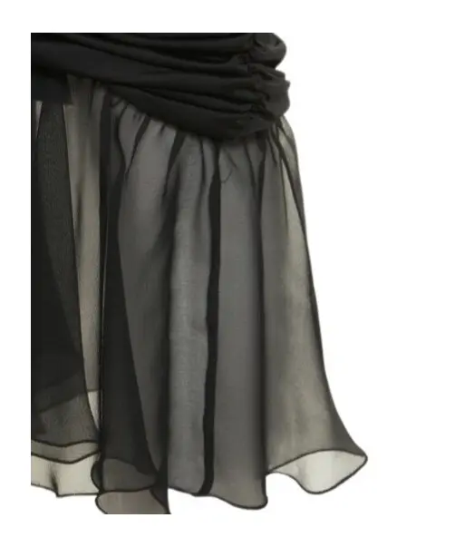Blumarine Jersey Chiffon Draped Midi Skirt