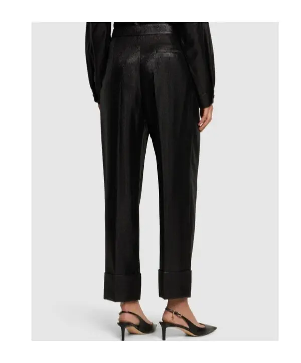 Giorgio Armani Fluid Texture Lurex High-waist Trousers