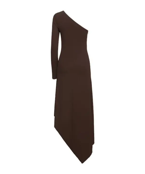 Michael Kors One-shoulder Stretch Jersey Dress With Side Slits