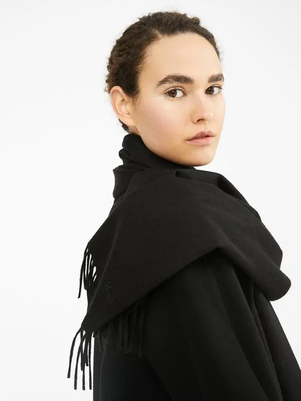 Max Mara Fringed Shawl - Black