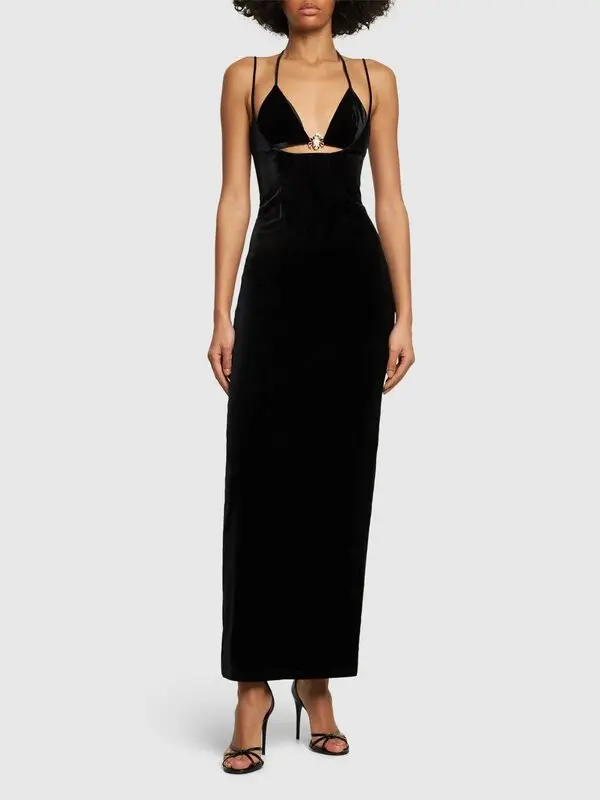 Alessandra Rich Embellished Cut-out Maxi Dress