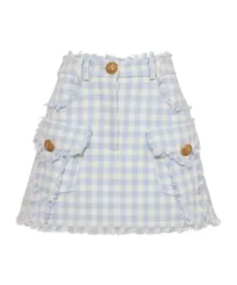 Balmain Plaid Skirt - White