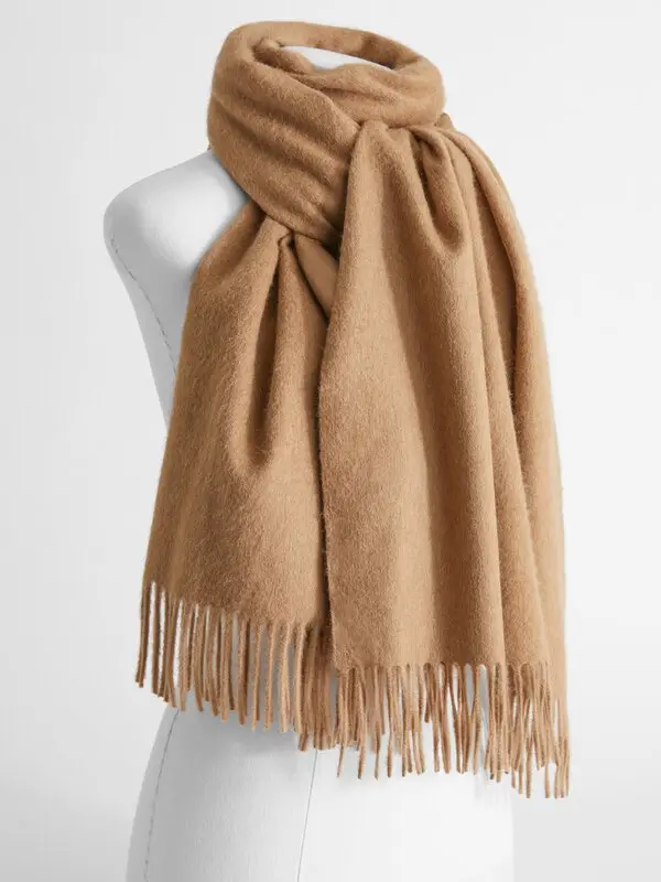 Max Mara Fringed Shawl - Camel