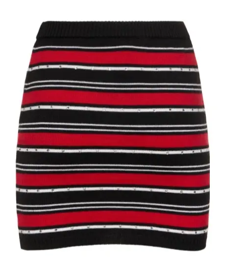Alessandra Rich Striped Knitted Mini Skirt
