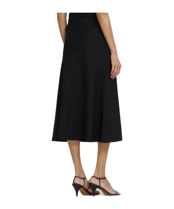 Brunello Cucinelli Wool Blend Midi Skirt - Black
