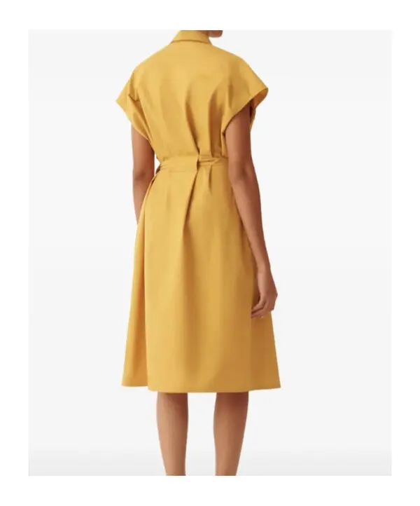 Fabiana Filippi Short Sleeve Collared Midi Dress - Yellow