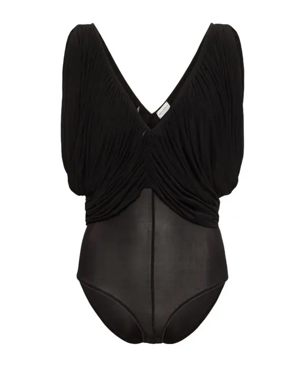 Magda Butrym Knitted Jumpsuit With Draping - Black