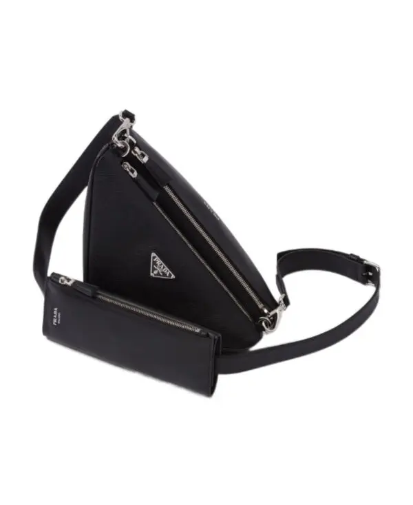 Prada Saffiano Leather And Leather Shoulder Bag