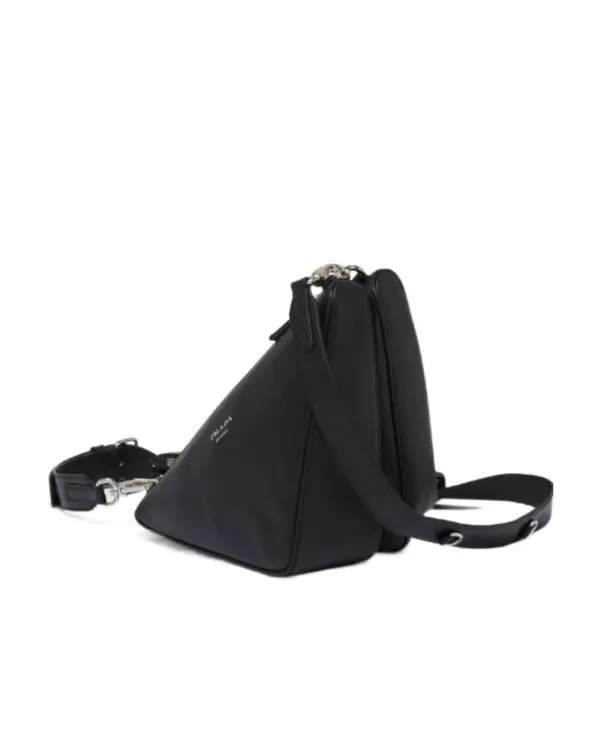 Prada Saffiano Leather And Leather Shoulder Bag