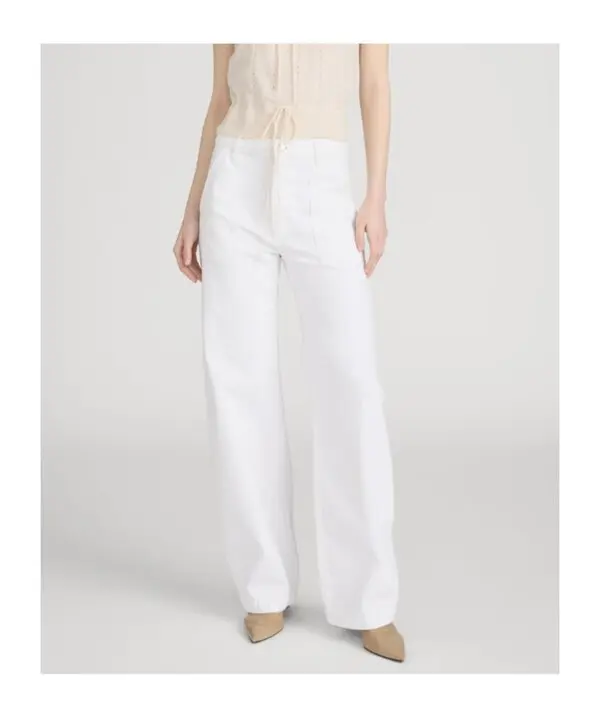 FRAME High-waisted Patch-pocket Barrel-leg Jeans