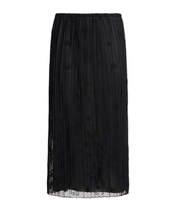 TOTEME Flower Embroidered Tulle Long Skirt