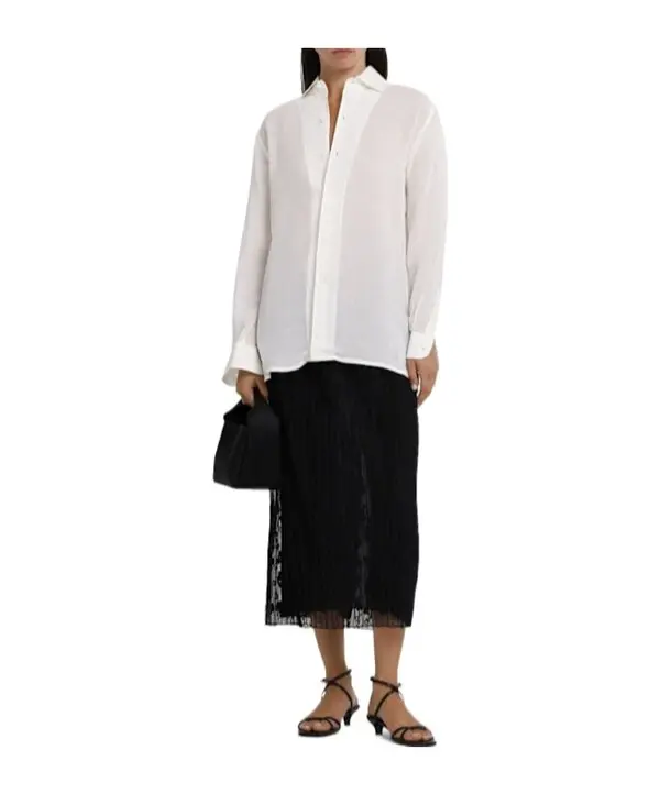 TOTEME Flower Embroidered Tulle Long Skirt