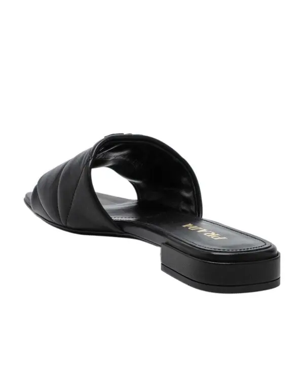 Prada Quilted Leather Logo Sandals