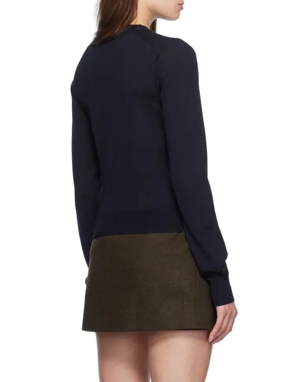 AMI Paris Logo Embroidered Knitted Jumper - Black