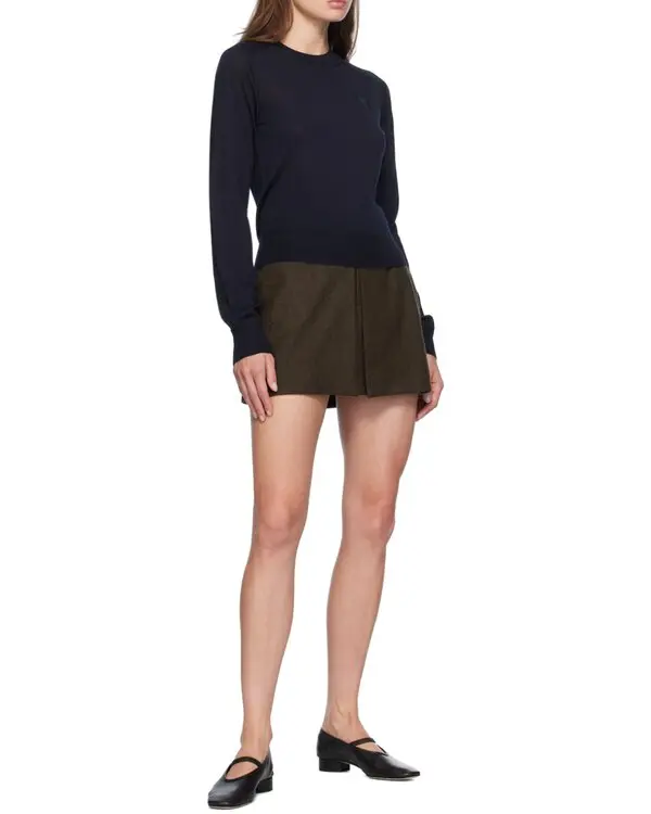 AMI Paris Logo Embroidered Knitted Jumper - Black