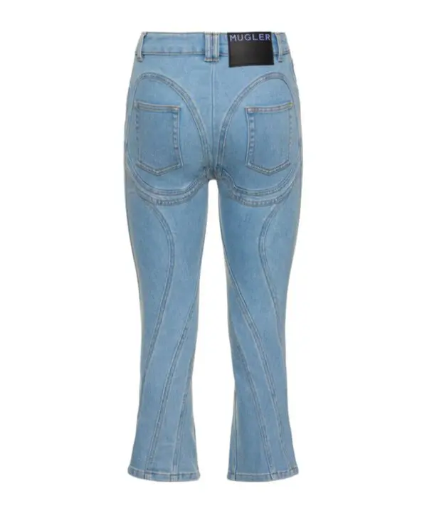 MUGLER Belt-loop Three-quarter Jeans