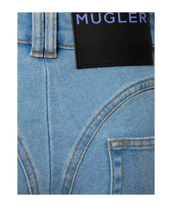 MUGLER Belt-loop Three-quarter Jeans