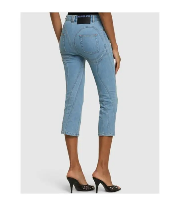 MUGLER Belt-loop Three-quarter Jeans