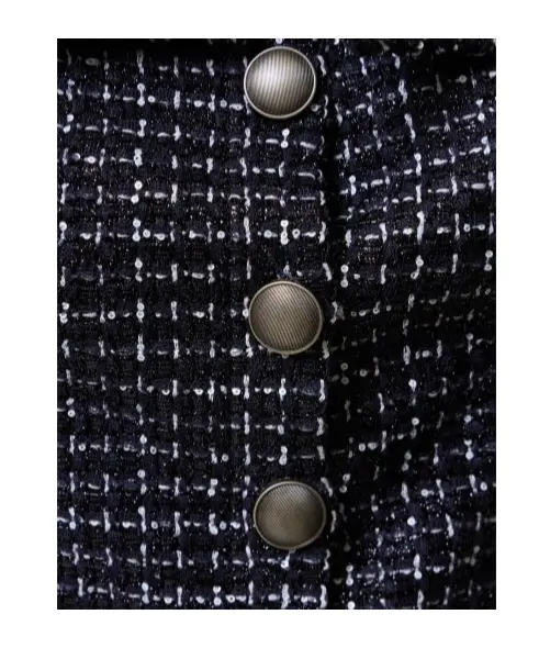 Alessandra Rich Tweed Jacket With Bow Detail And Sequins