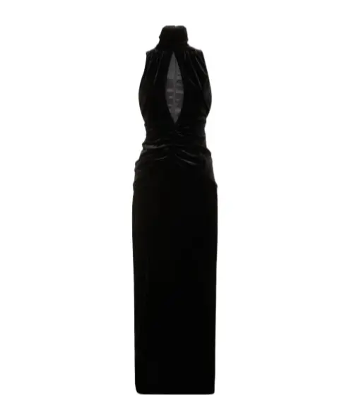 Alessandra Rich High-neck Cut-out Maxi Dress