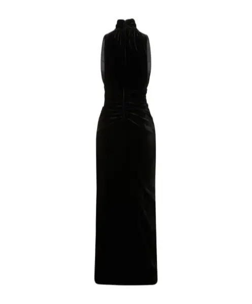 Alessandra Rich High-neck Cut-out Maxi Dress