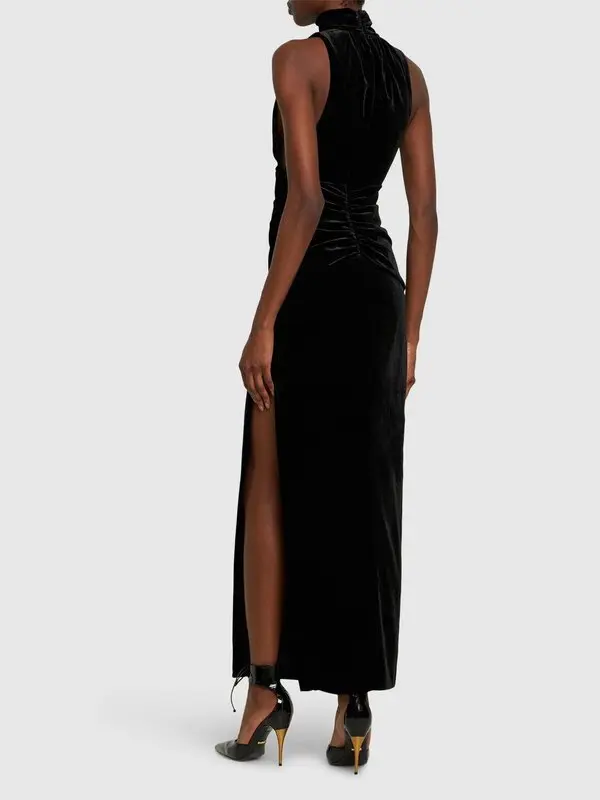 Alessandra Rich High-neck Cut-out Maxi Dress