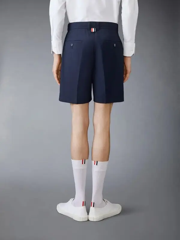 Thom Browne Pressed Crease Chino Shorts With Buckled Detail