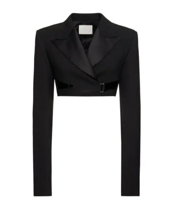 DION LEE Cropped Button-down Jacket With Belted Detail
