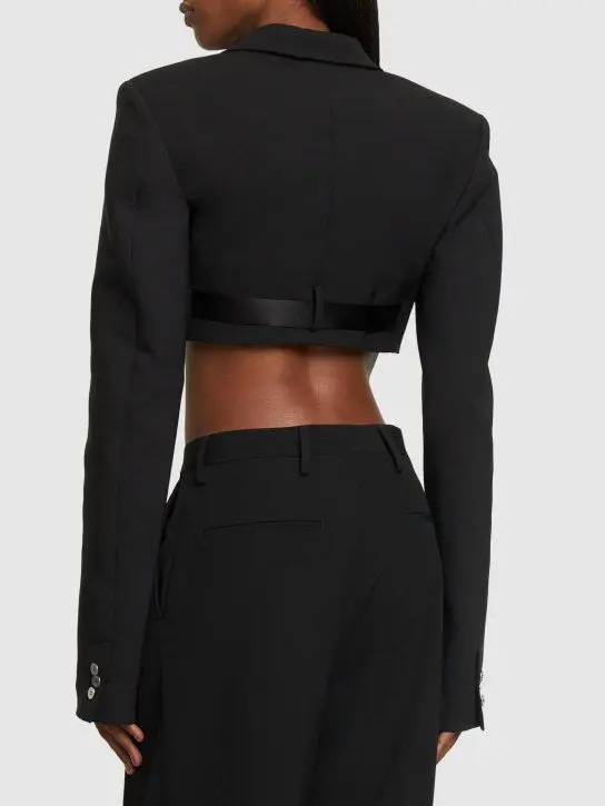 DION LEE Cropped Button-down Jacket With Belted Detail