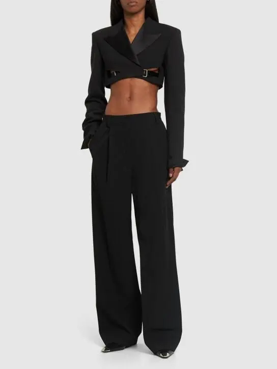 DION LEE Cropped Button-down Jacket With Belted Detail