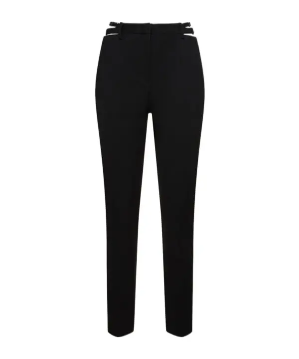 DION LEE Tailored Stretch Wool Straight Leg Trousers