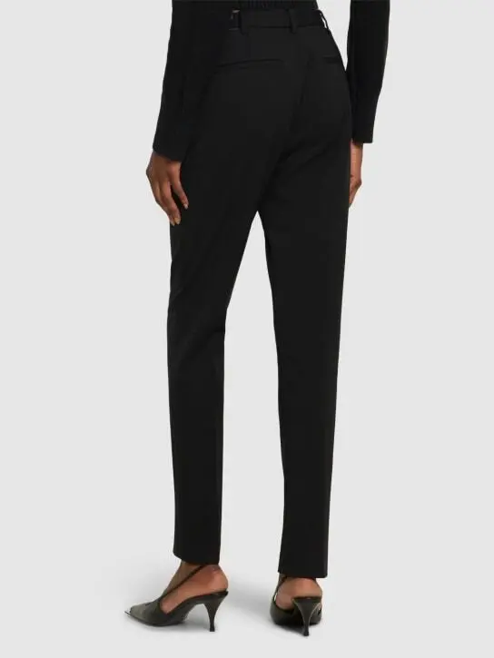 DION LEE Tailored Stretch Wool Straight Leg Trousers