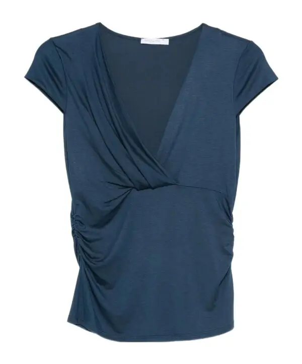 Patrizia Pepe V-neck T-shirt With Pleated Design