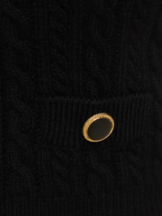 Alessandra Rich Knitted Sling Top With Gold Tone Embellishments