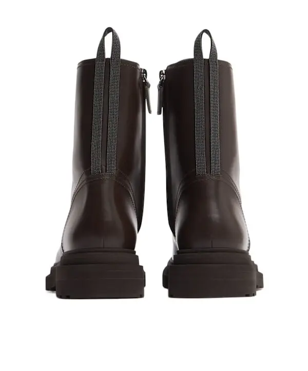 Brunello Cucinelli Leather Lace-up Ankle Boots