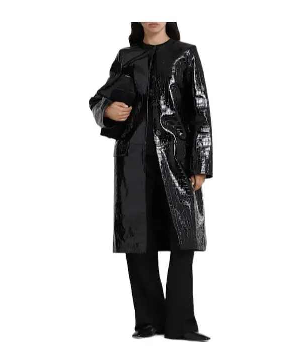 TOTEME Croc Embossed Leather Coat