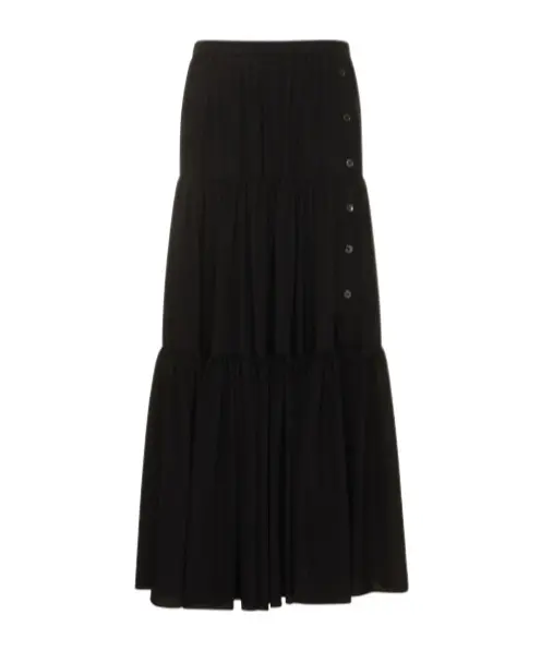 Michael Kors Pleated Button Skirt - Black
