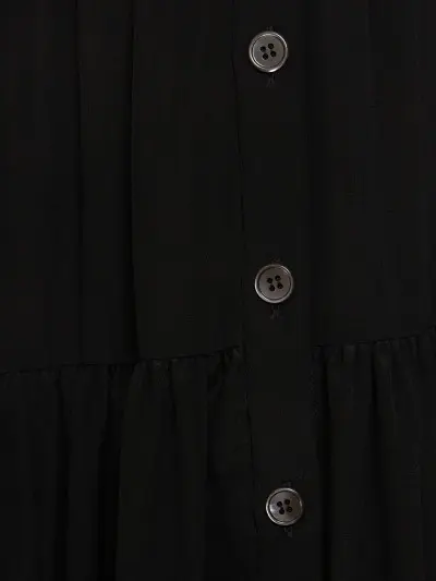 Michael Kors Pleated Tiered Button Detail Maxi Skirt