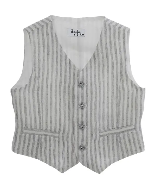 IL GUFO Striped V-neck Waistcoat