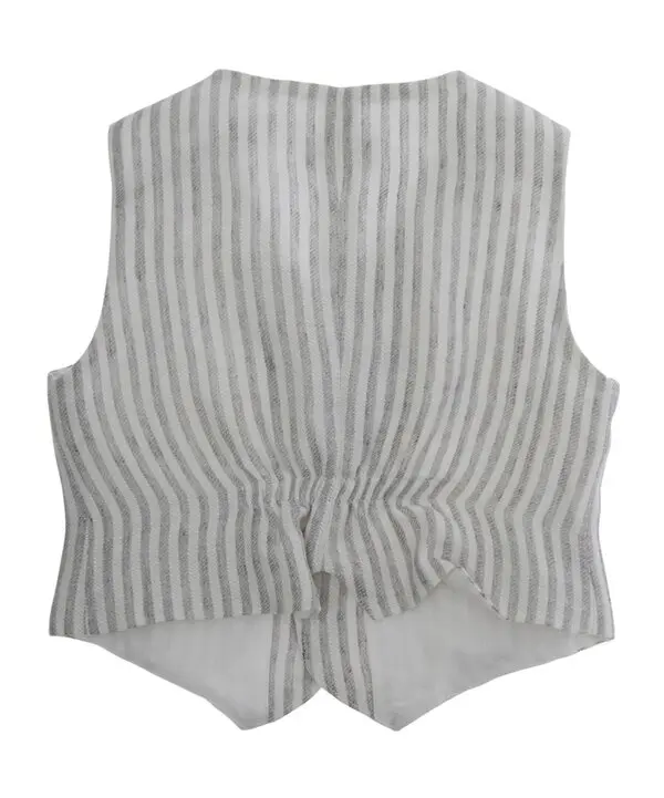 IL GUFO Striped V-neck Waistcoat