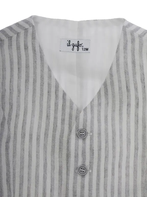 IL GUFO Striped V-neck Waistcoat