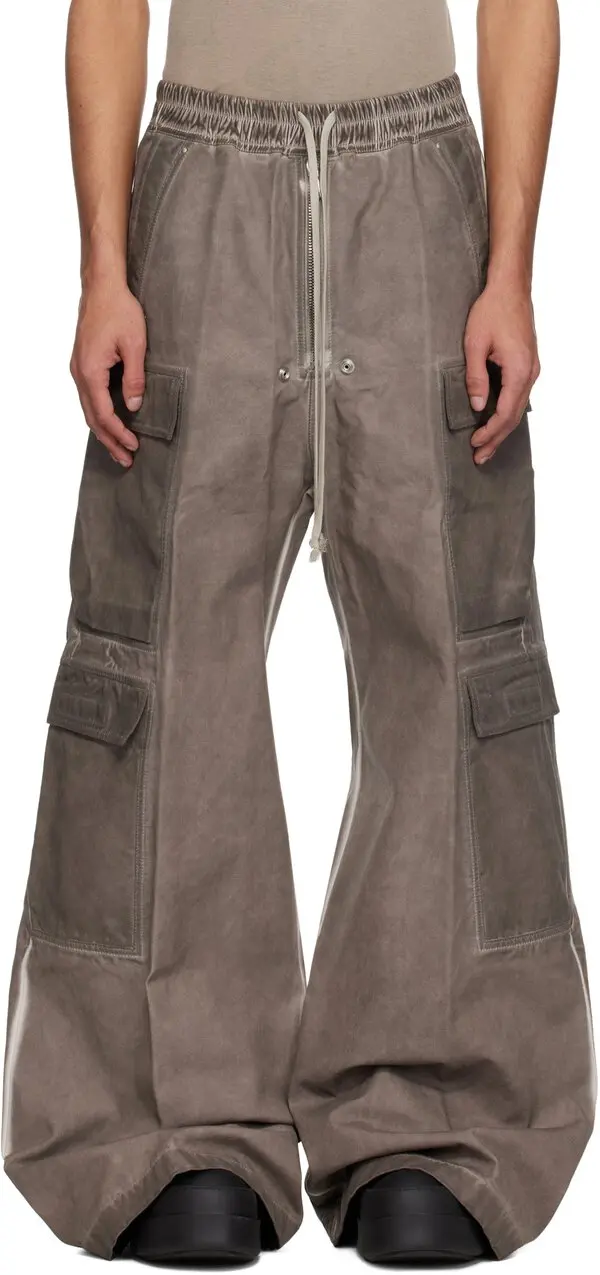 Rick Owens Wide Leg Drawstring Cargo Pants