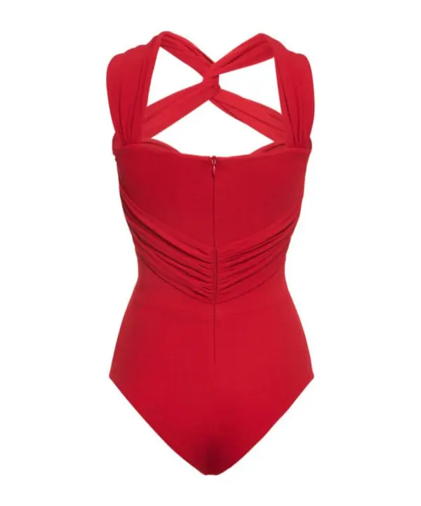 Magda Butrym Jersey Cutout Flower Bodysuit