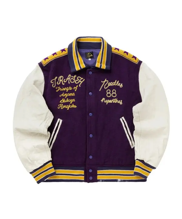 Needles Varsity Jacket With Embroidery - Black