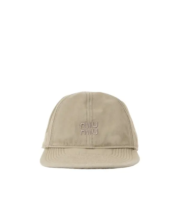 Miu Miu Embroidered Logo Baseball Cap - Nude