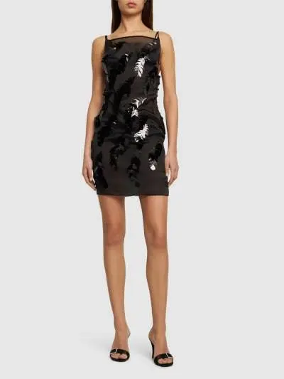 Coperni Feather Embellished Mini Dress