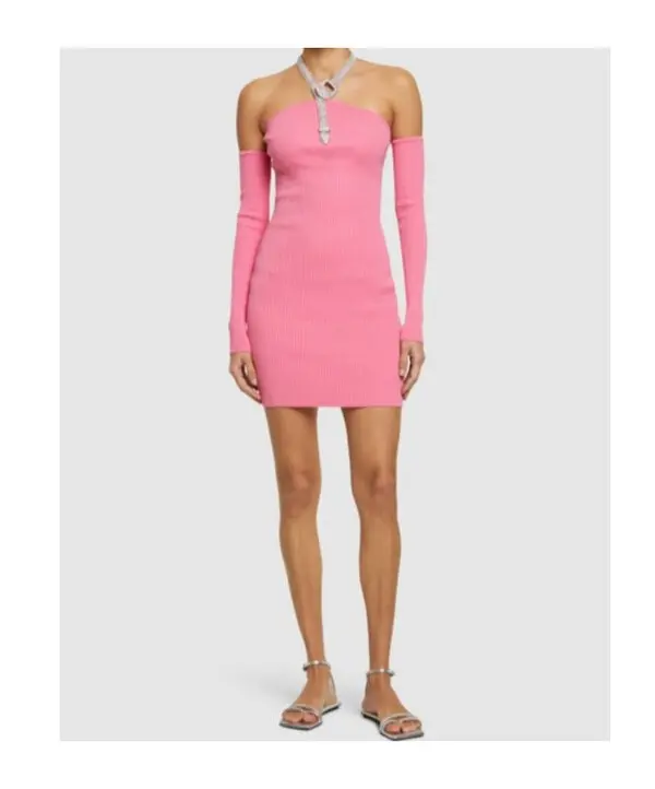 Giuseppe Di Morabito Mini Knitted Dress With Decorative Necklace