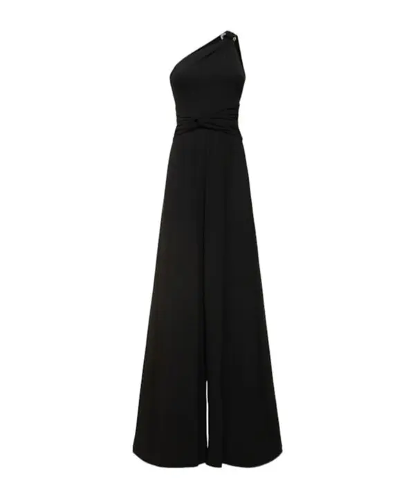 Michael Kors One-shoulder Knitted Jumpsuit - Black