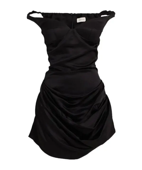 Magda Butrym Off-shoulder Draped Mini Dress