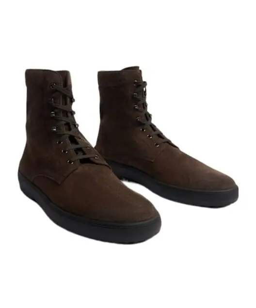 TOD'S Suede Lace-up Boots With Rubber Sole
